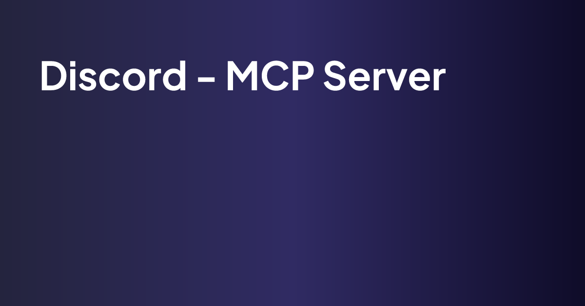 Discord - MCP Server