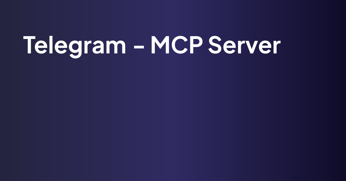 Telegram - MCP Server